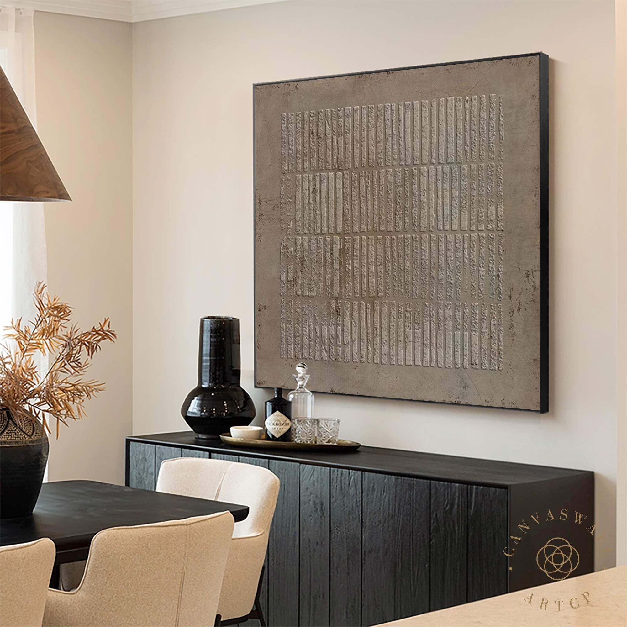 Wabi-sabi 3D Texture Abstract Painting:brown Geometric Line Art - Etsy