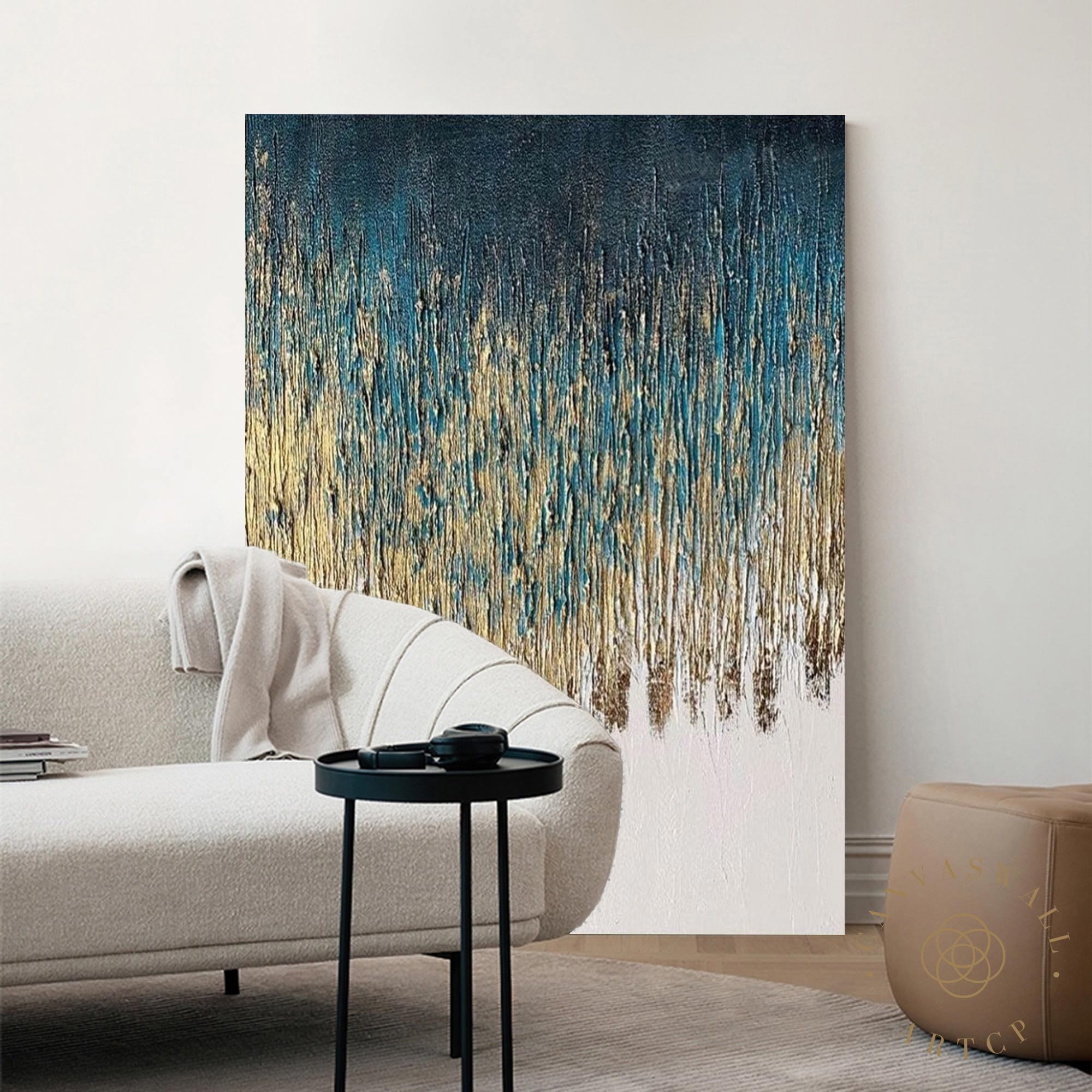 Original Teal Abstract Painting Teal Abstract Wall Art Minimalist ...