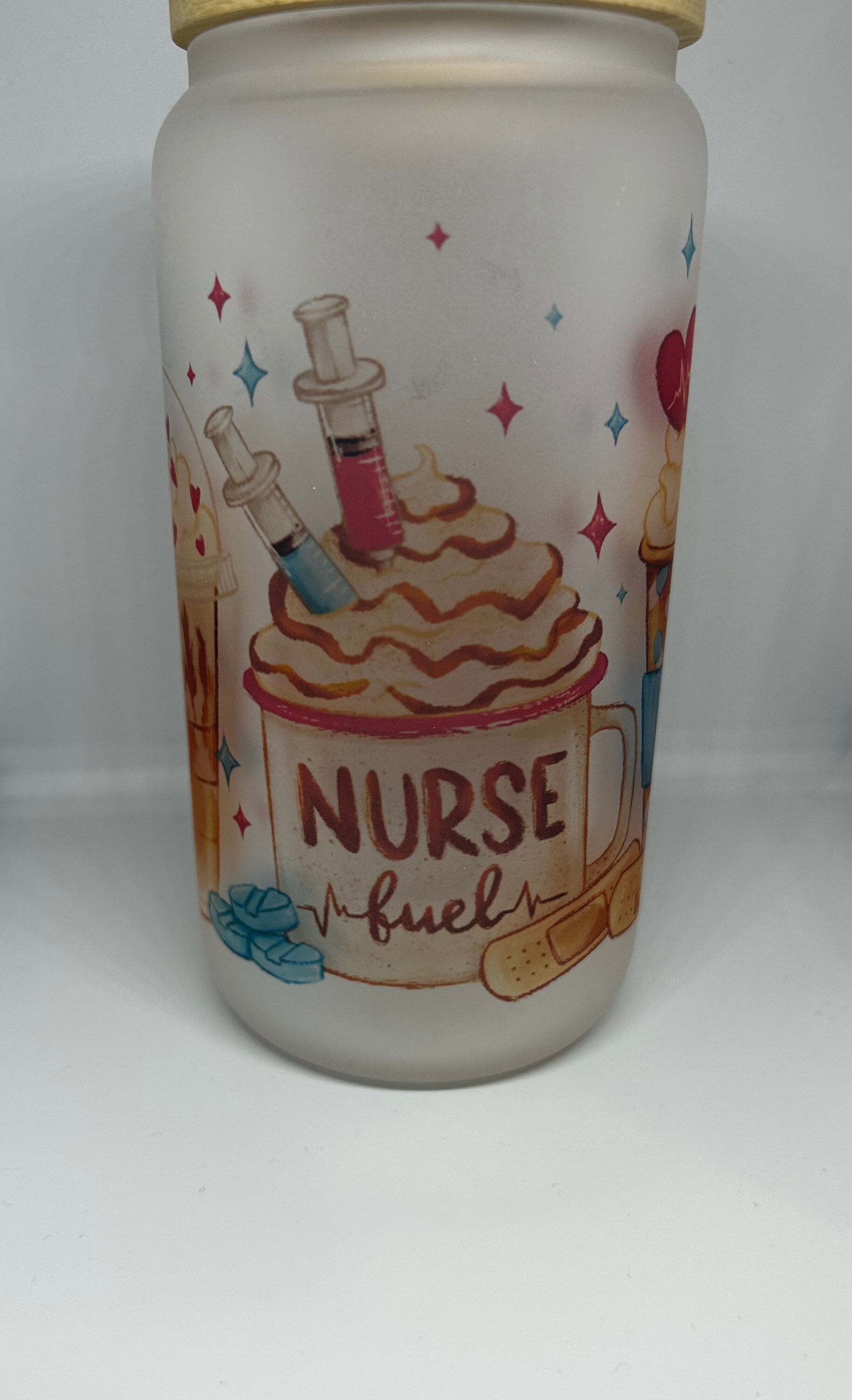Nurse Fuel Latte Cup Designfrosted Glass Canfree Shipping - Etsy
