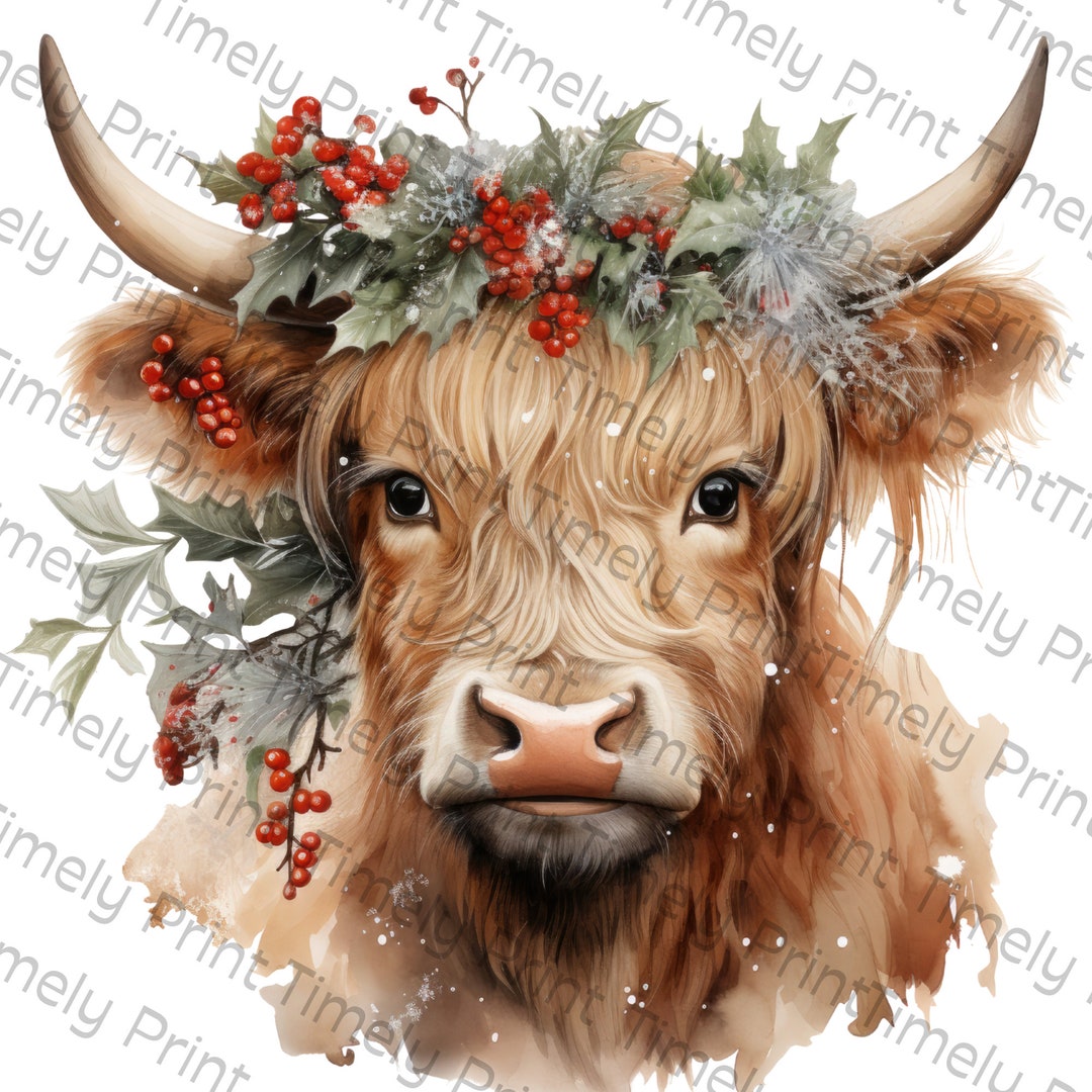 Highland Cow Png Christmas Ornament Christmas Ts Christmas Etsy