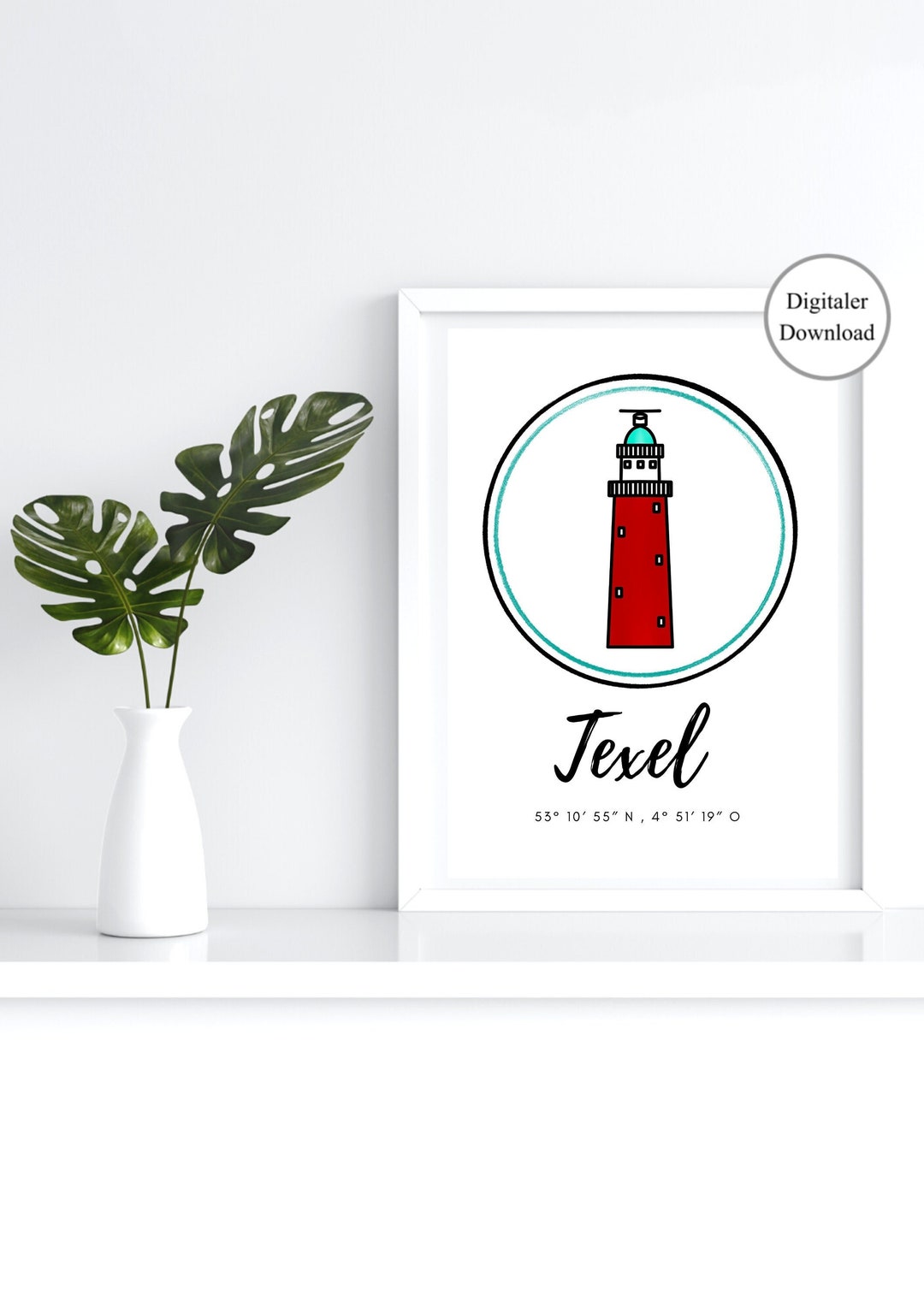Lighthouse Texel Art Print Digital Poster - Etsy