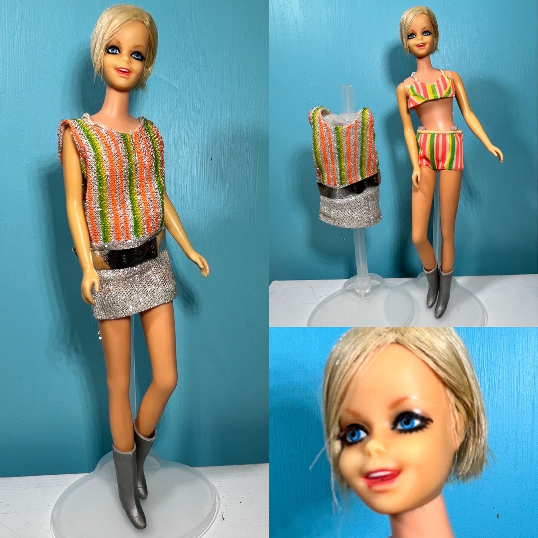 Vintage Twiggy Barbie With Twiggy Turnout Swimsuit and Dress - Etsy
