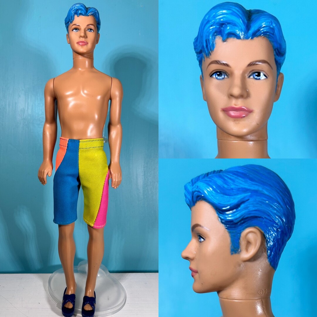 OOAK Ken With Blue Hair Barbie - Etsy