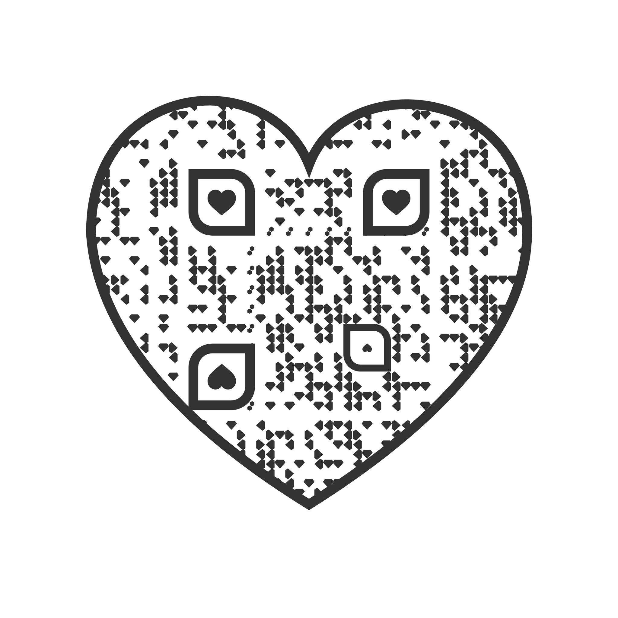 Custom Heart Shaped QR Code Digital Download Only Free - Etsy