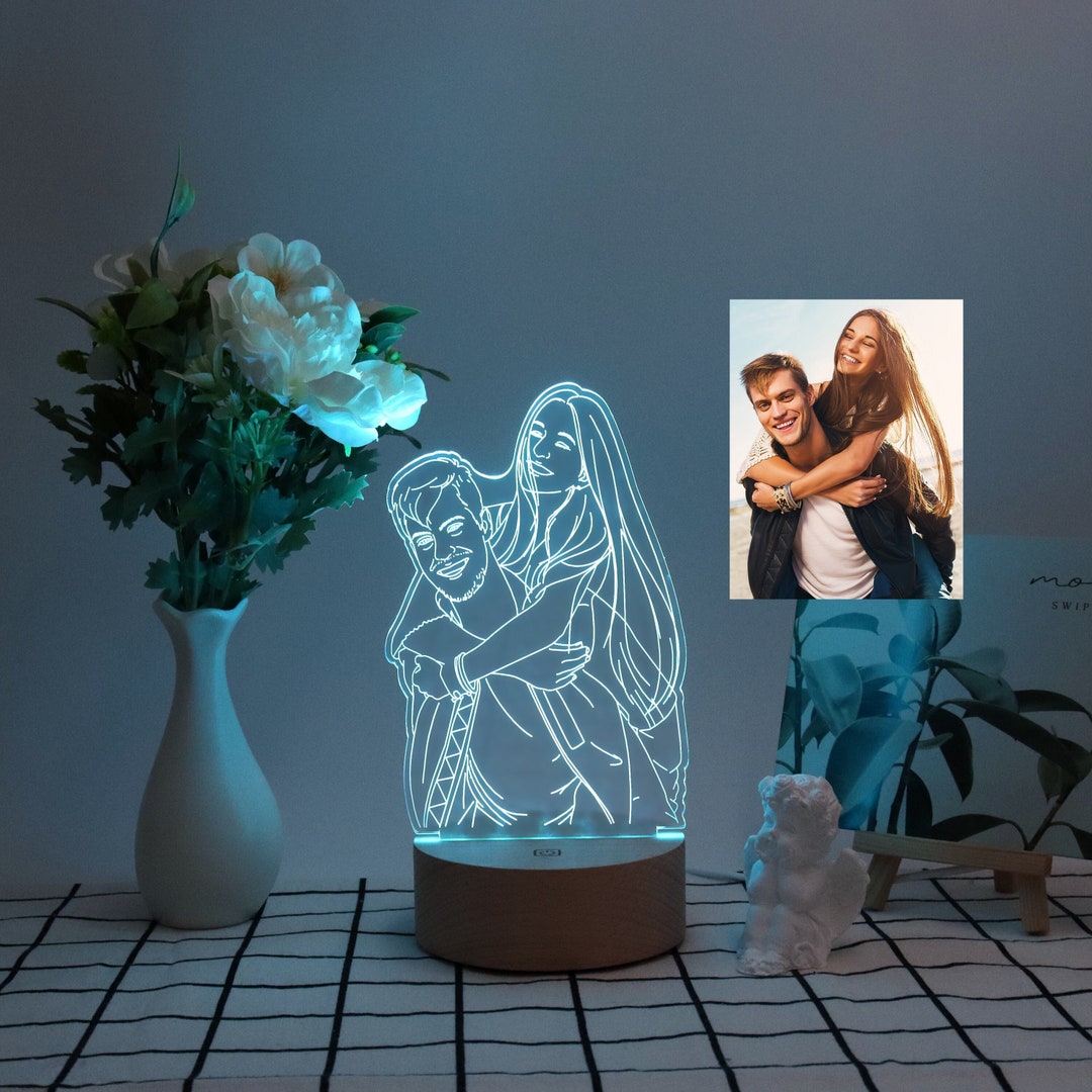 Personalized Photo Lamp, Photo Engraving, 7 Color Changing,custom 3D ...