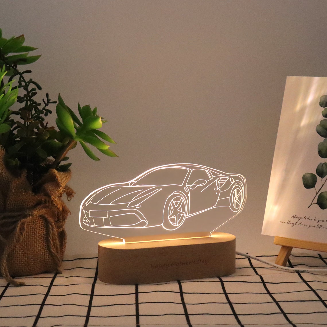 Custom 3D Car Sketch Night Light Car Guy Gift Personalized - Etsy