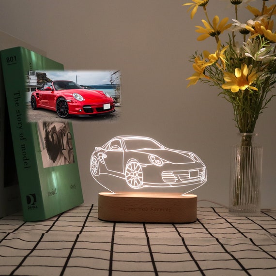 Custom 3D Car Sketch Night Light Personalized Car Lamp Car - Etsy