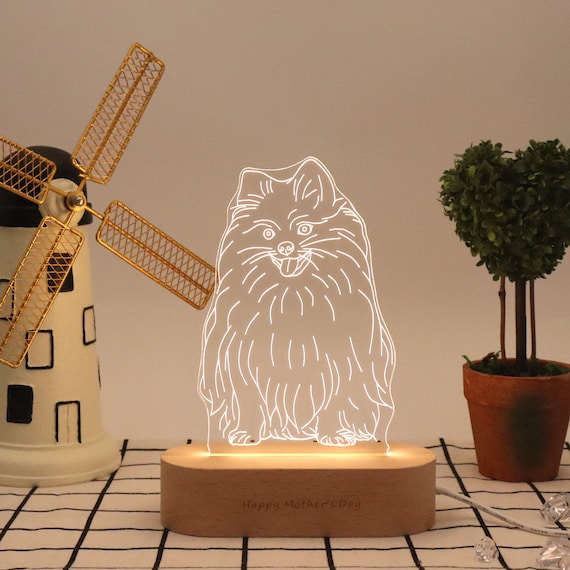 Custom LED Dog Lamppersonalized 3D Pet Night Light Engraved - Etsy