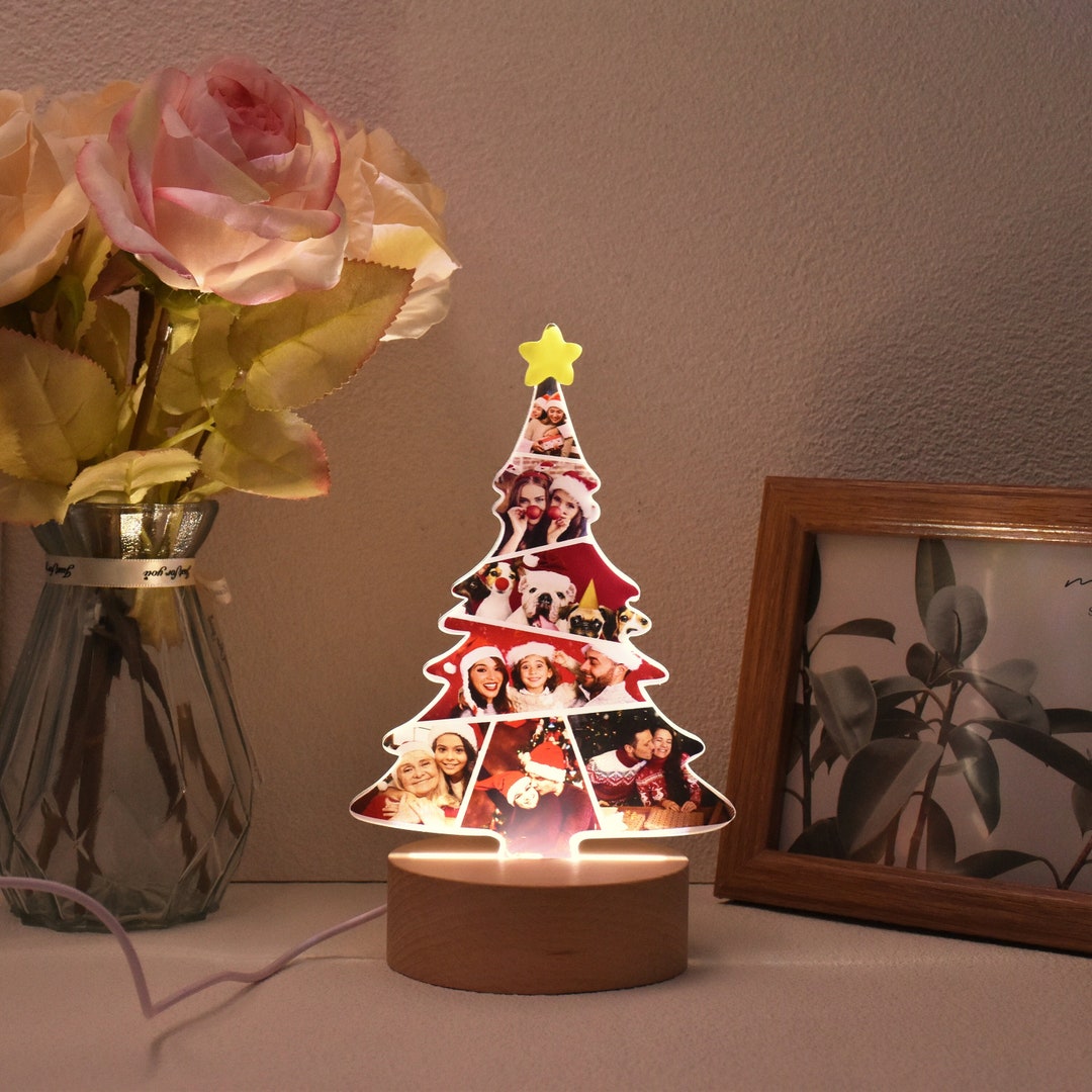 Custom Photos Night Light,personalised Christmas Tree Photo Light ...
