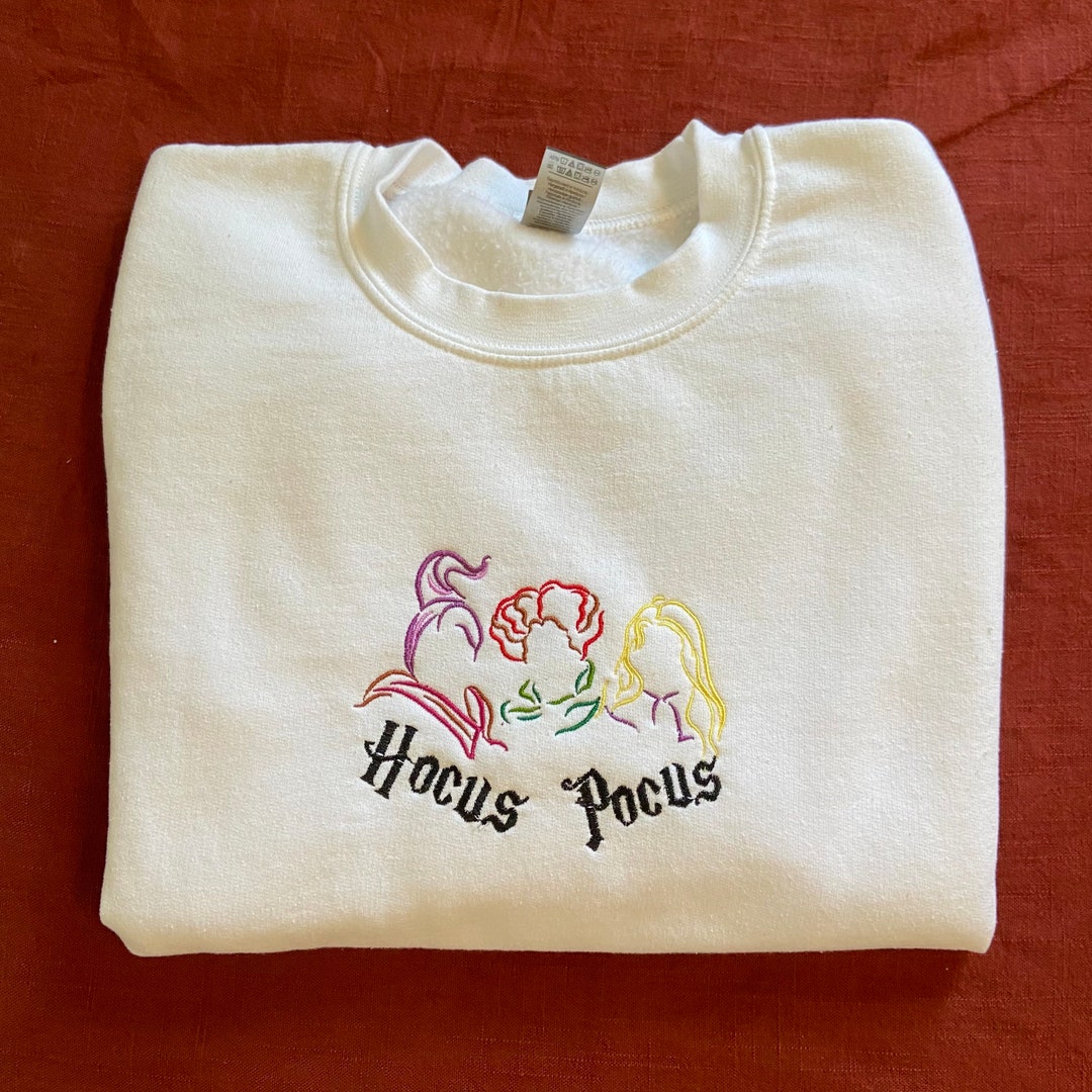 Hocus Pocus Embroidered Crewneck Sweatshirt - Cute Halloween Sweatshirt ...
