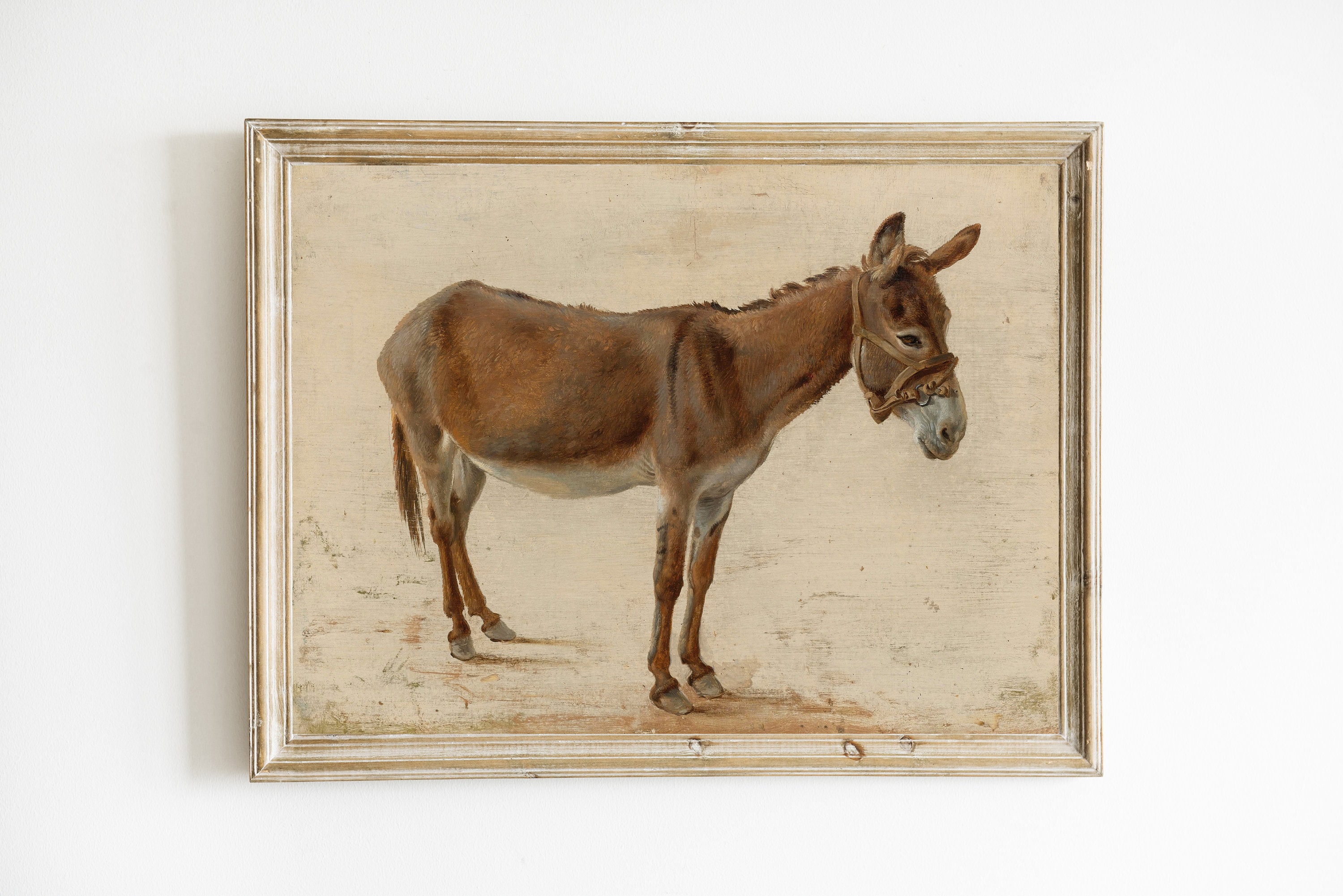 Vintage Donkey Oil Painting | PRINTABLE Farmhouse Wall Art | Farm ...