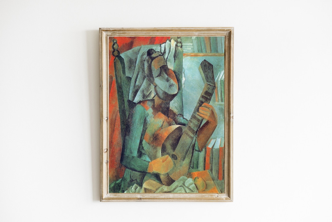 Pablo Picasso Woman With a Mandolin Oil Painting | Vintage Picasso ...