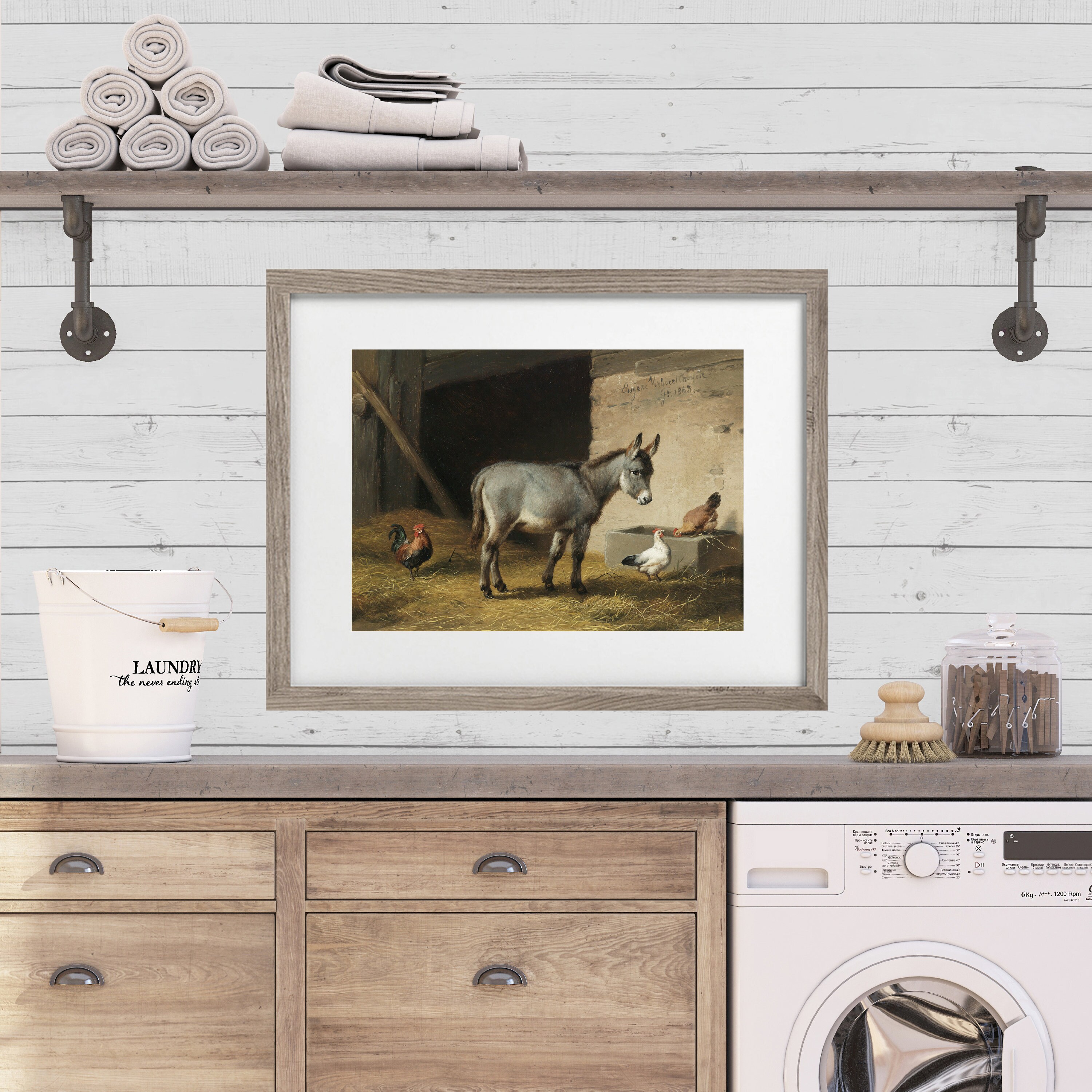Vintage Donkey Painting | PRINTABLE Farmhouse Wall Art | Vintage Farm ...