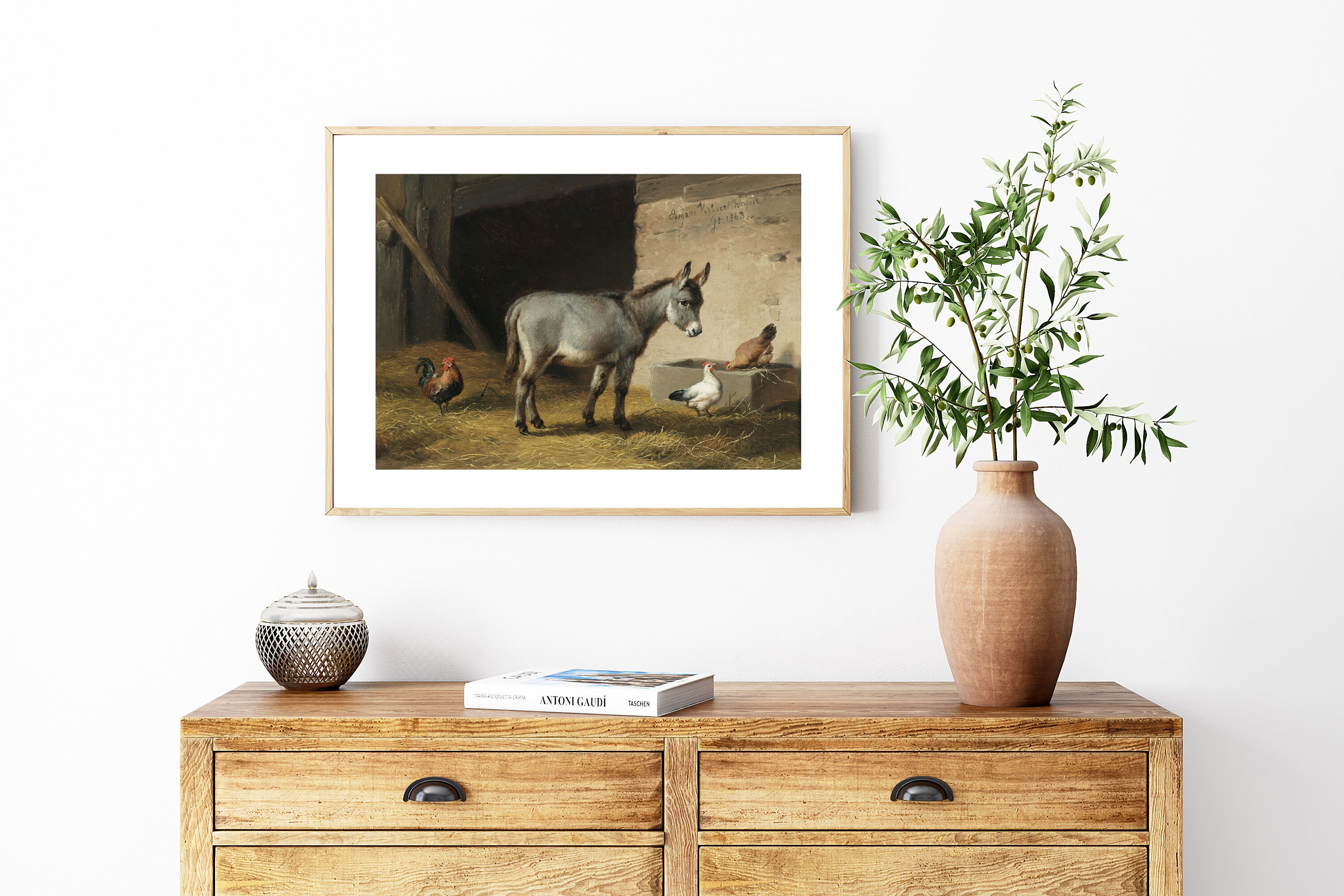 Vintage Donkey Painting | PRINTABLE Farmhouse Wall Art | Vintage Farm ...