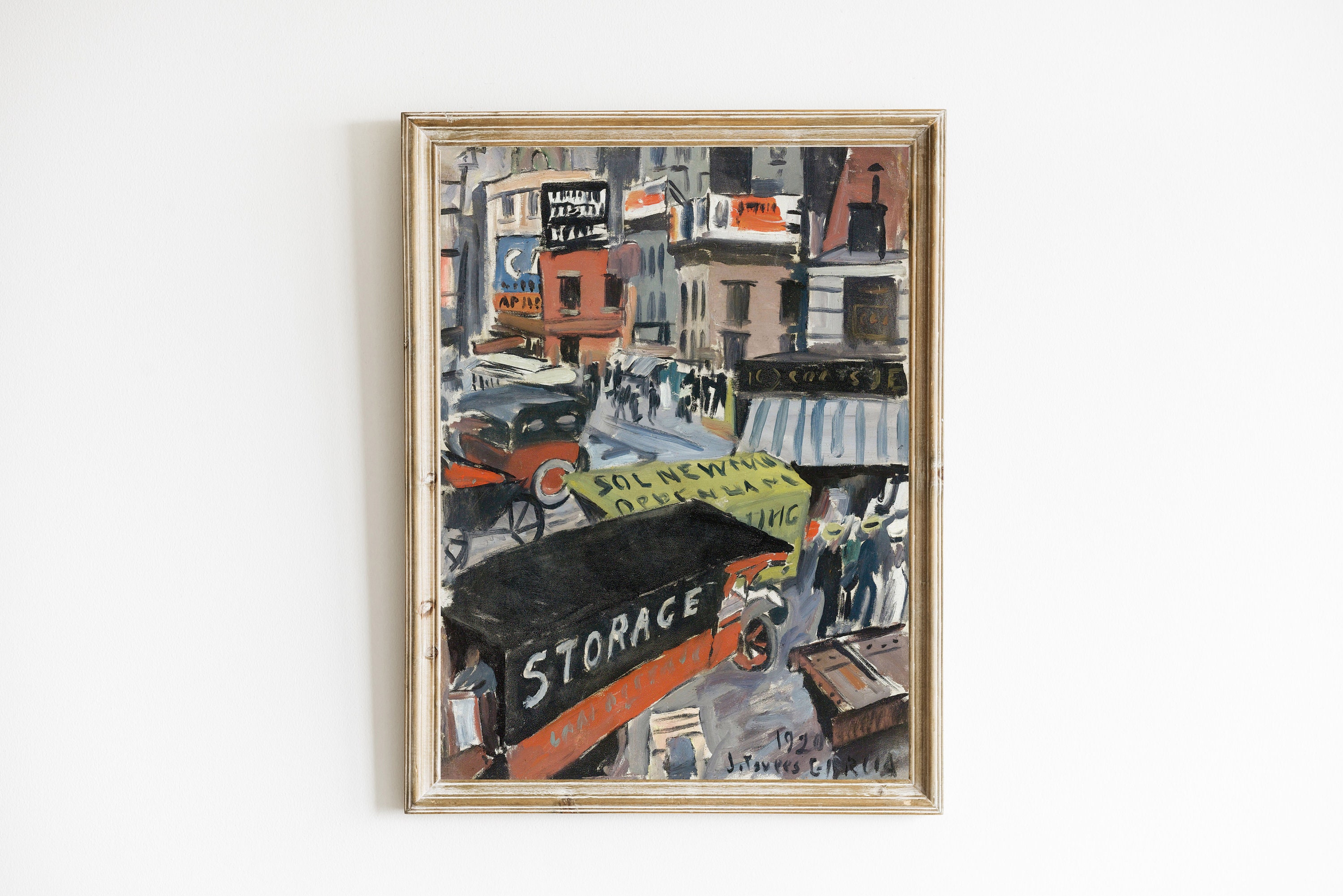 Modern Abstract City Street Painting | Vintage Urban Abstract Painting ...