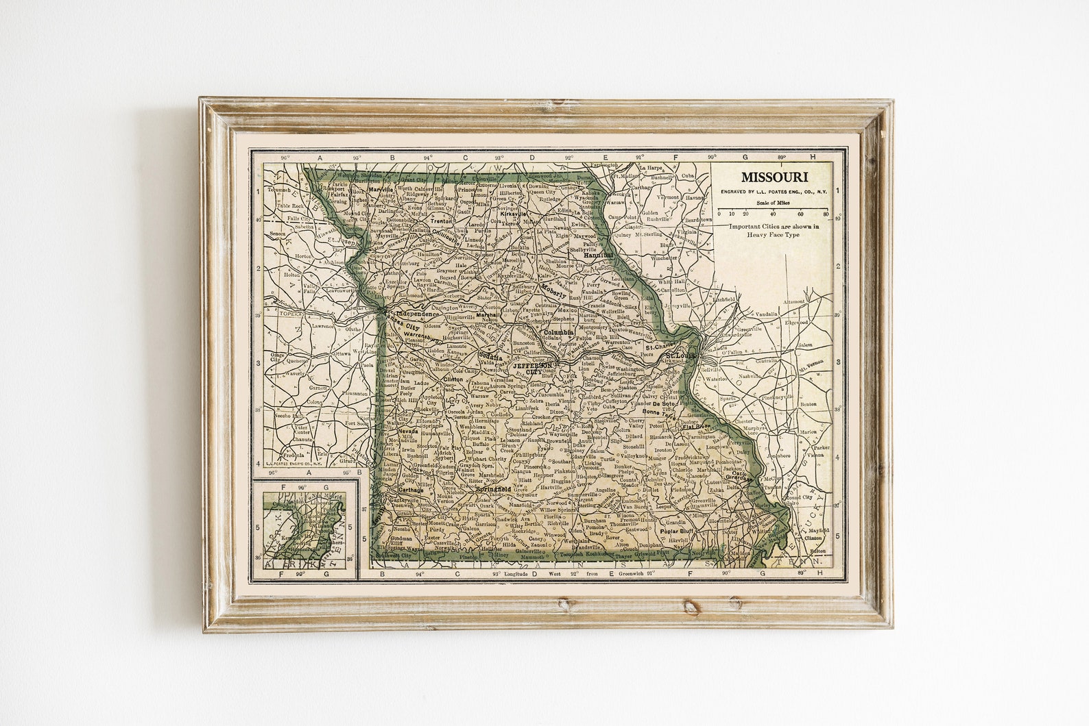 PRINTABLE Vintage Missouri State Map | Antique Missouri Map Print ...