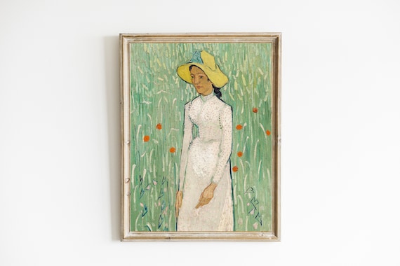 Girl in White by Vincent Van Gogh Antique Landscape Painting - Etsy