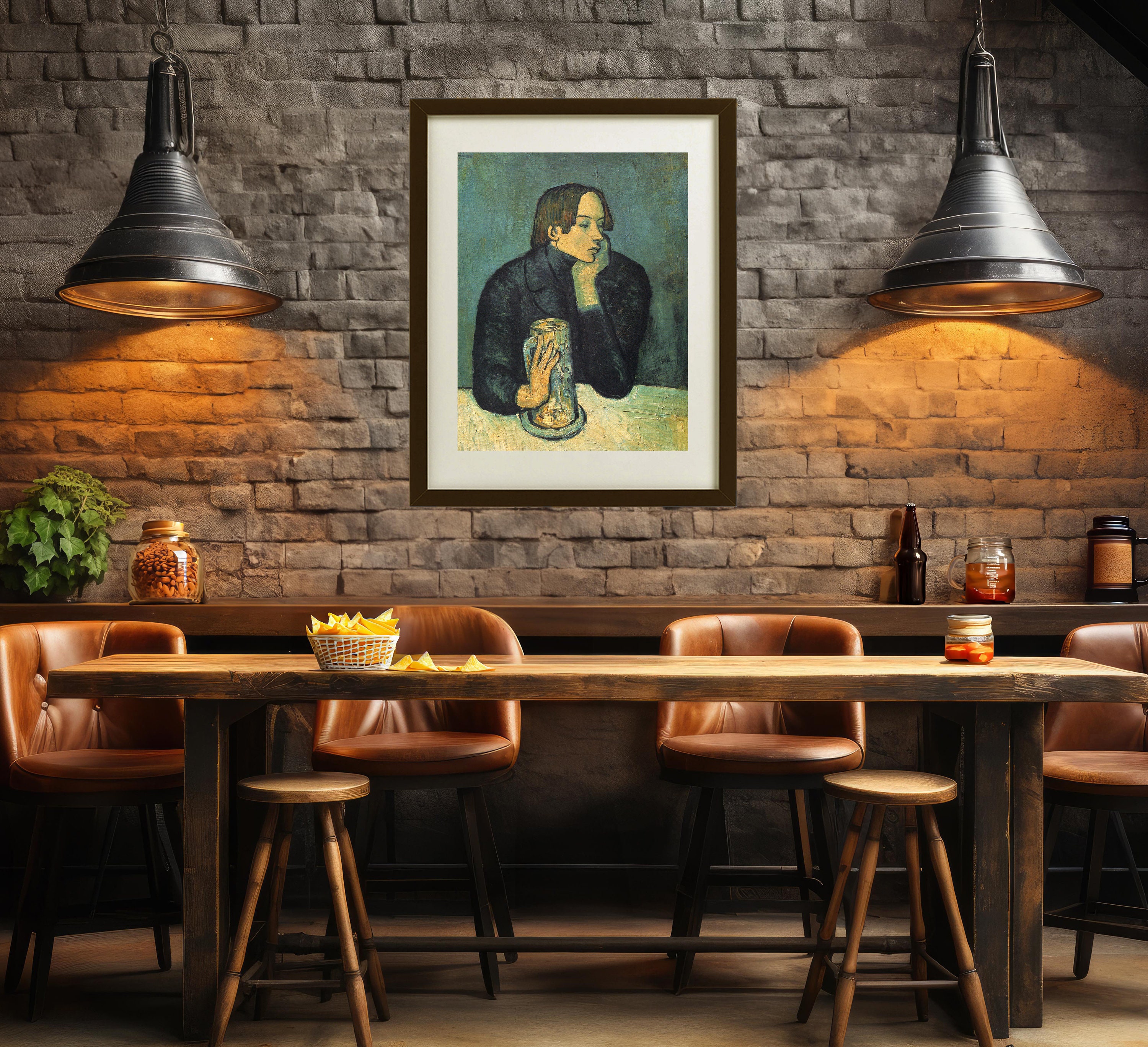 The Glass of Beer by Pablo Picasso | Pablo Picasso Blue Period Painting ...