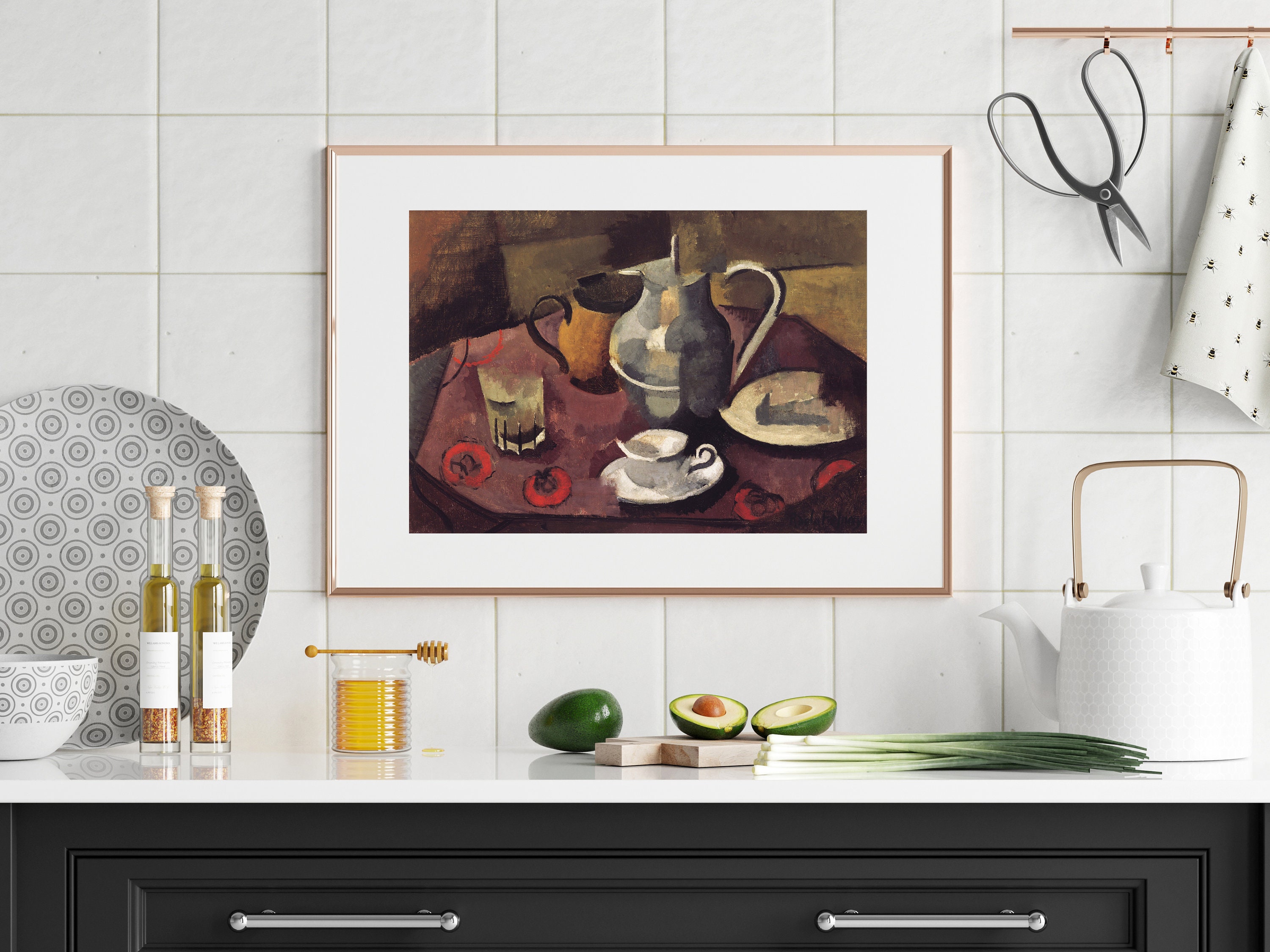 Elegant Dinner Table Still Life Painting | Elegant Wall Art for Kitchen ...