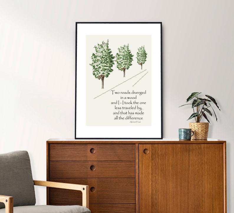 Robert Frost the Road Less Traveled Quote Print | PRINTABLE Robert ...