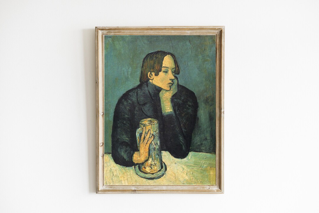 The Glass of Beer by Pablo Picasso | Pablo Picasso Blue Period Painting ...