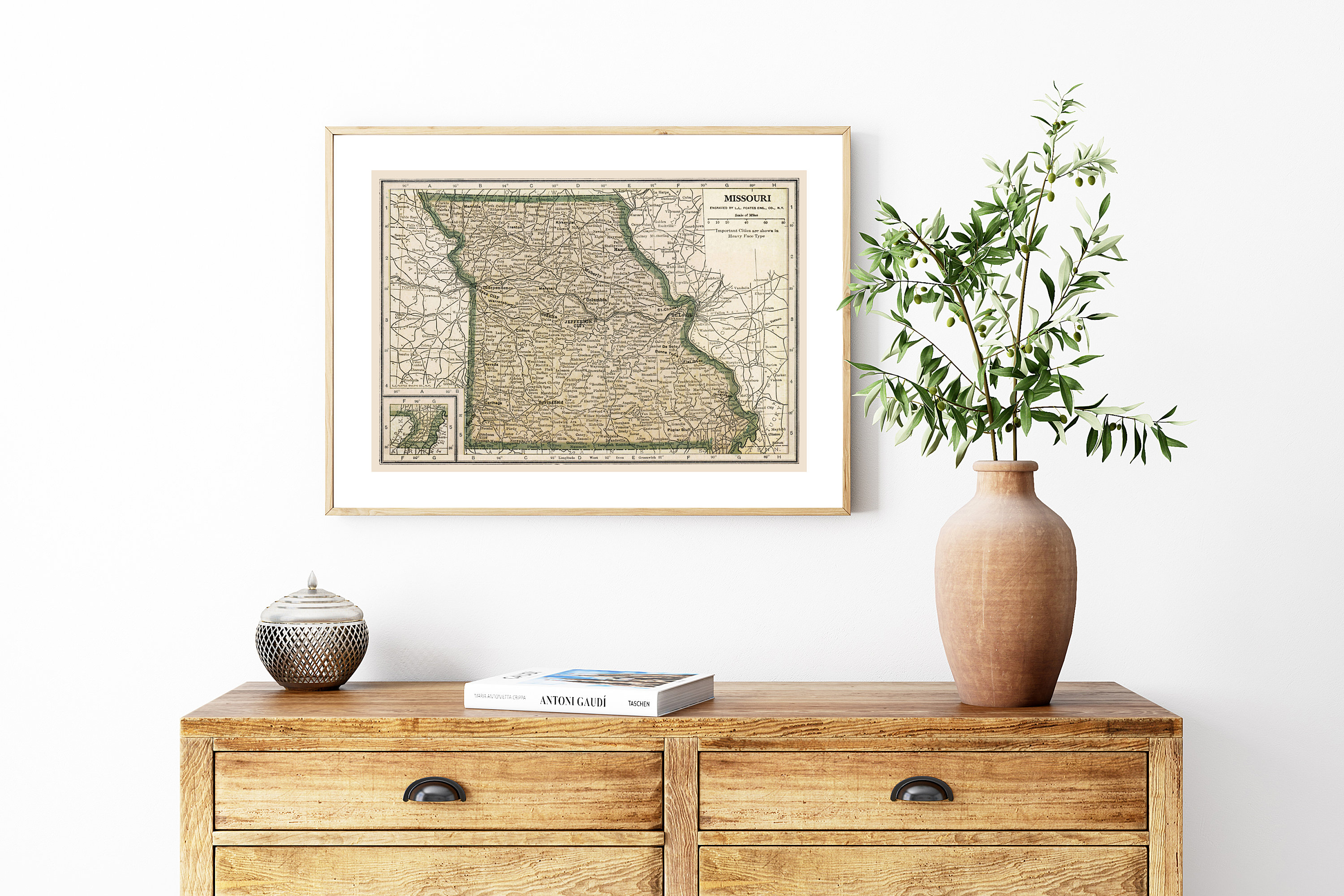 PRINTABLE Vintage Missouri State Map | Antique Missouri Map Print ...
