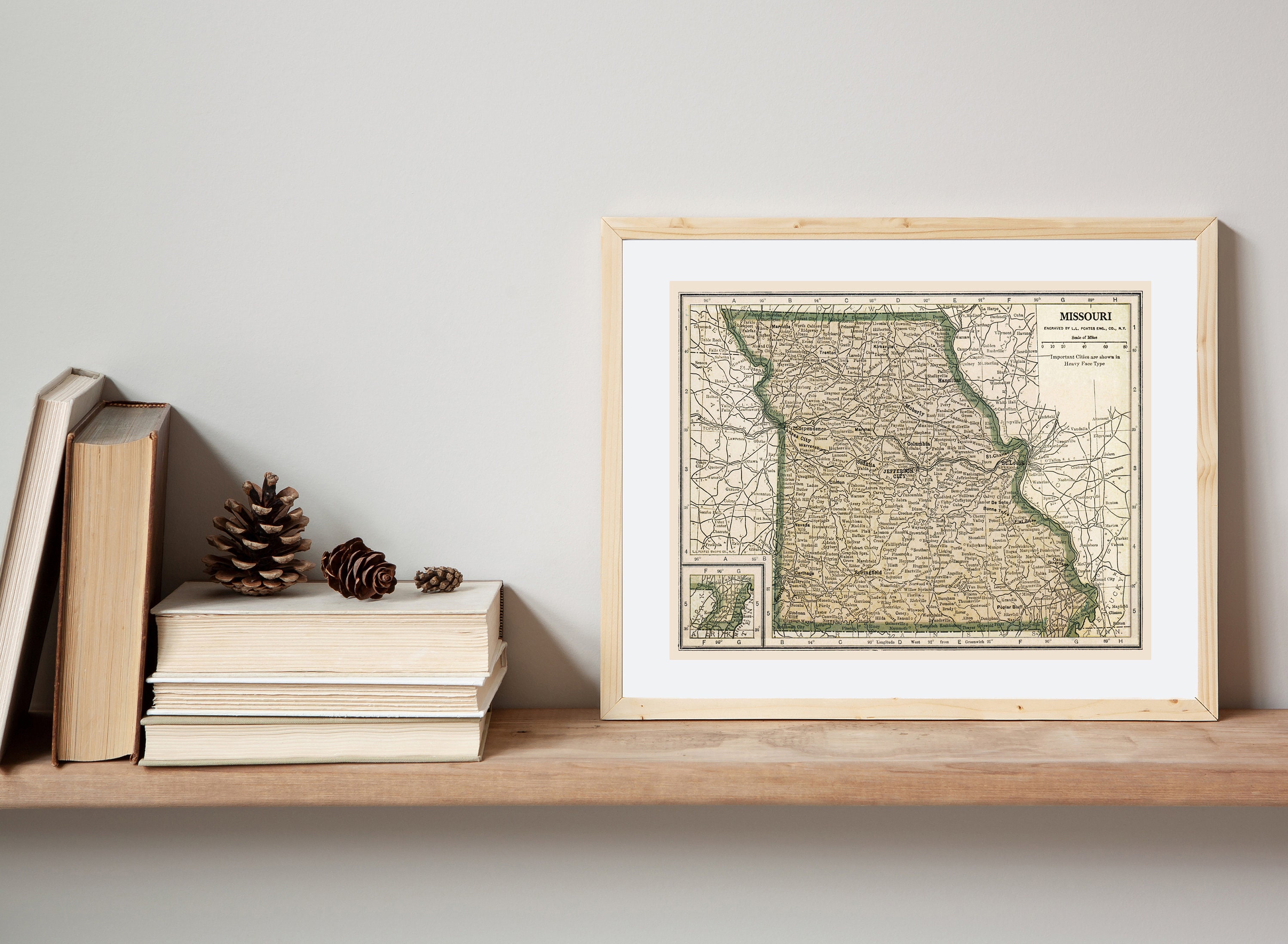 PRINTABLE Vintage Missouri State Map | Antique Missouri Map Print ...