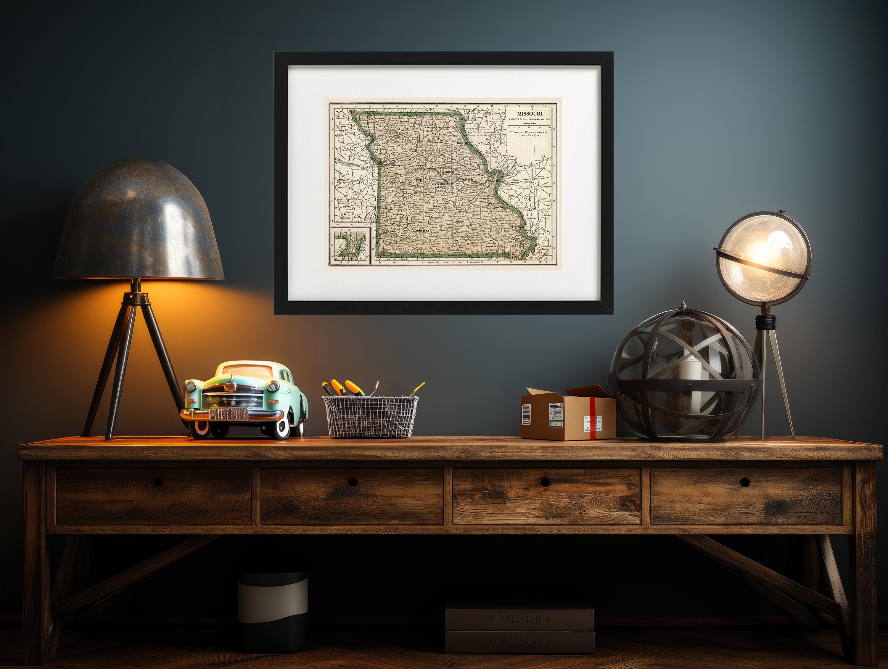 PRINTABLE Vintage Missouri State Map | Antique Missouri Map Print ...