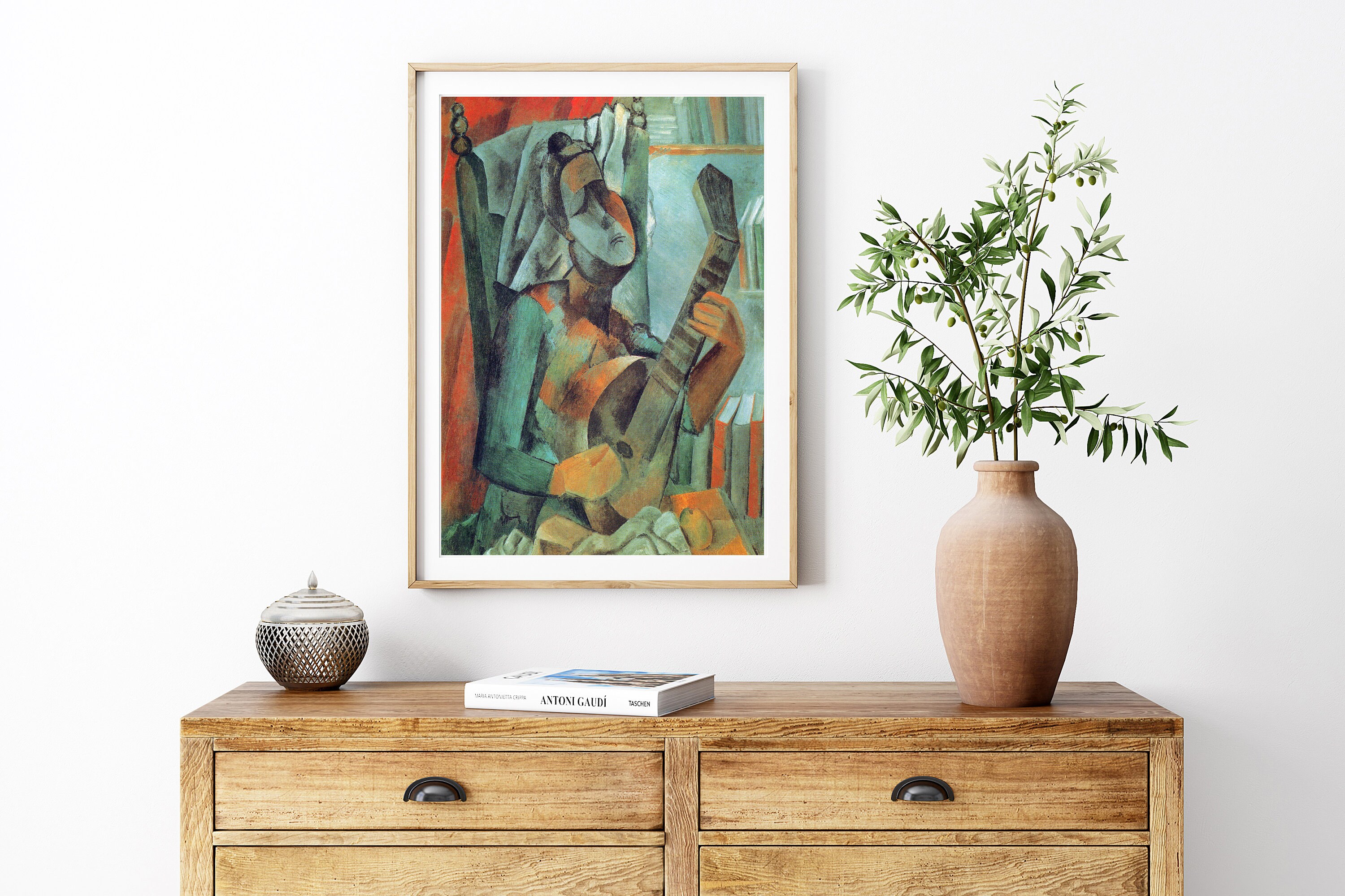 Pablo Picasso Woman With a Mandolin Oil Painting | Vintage Picasso ...