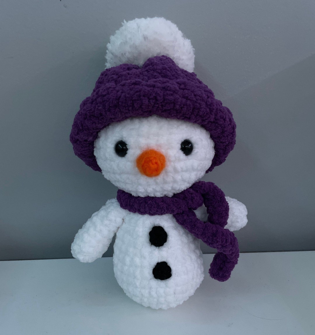 Crochet Snowman Plushie | Christmas Stuffed Animal | Cute Winter ...