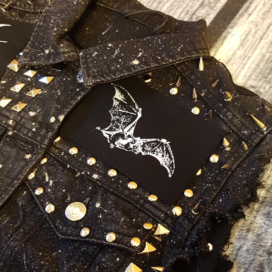 Bat Screen Printed Patch Horror Punk Black Metal Goth Occult Folklore ...