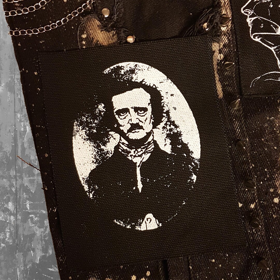 Edgar Allan Poe Patch Screen Printed Horror Punk Black Metal Goth ...