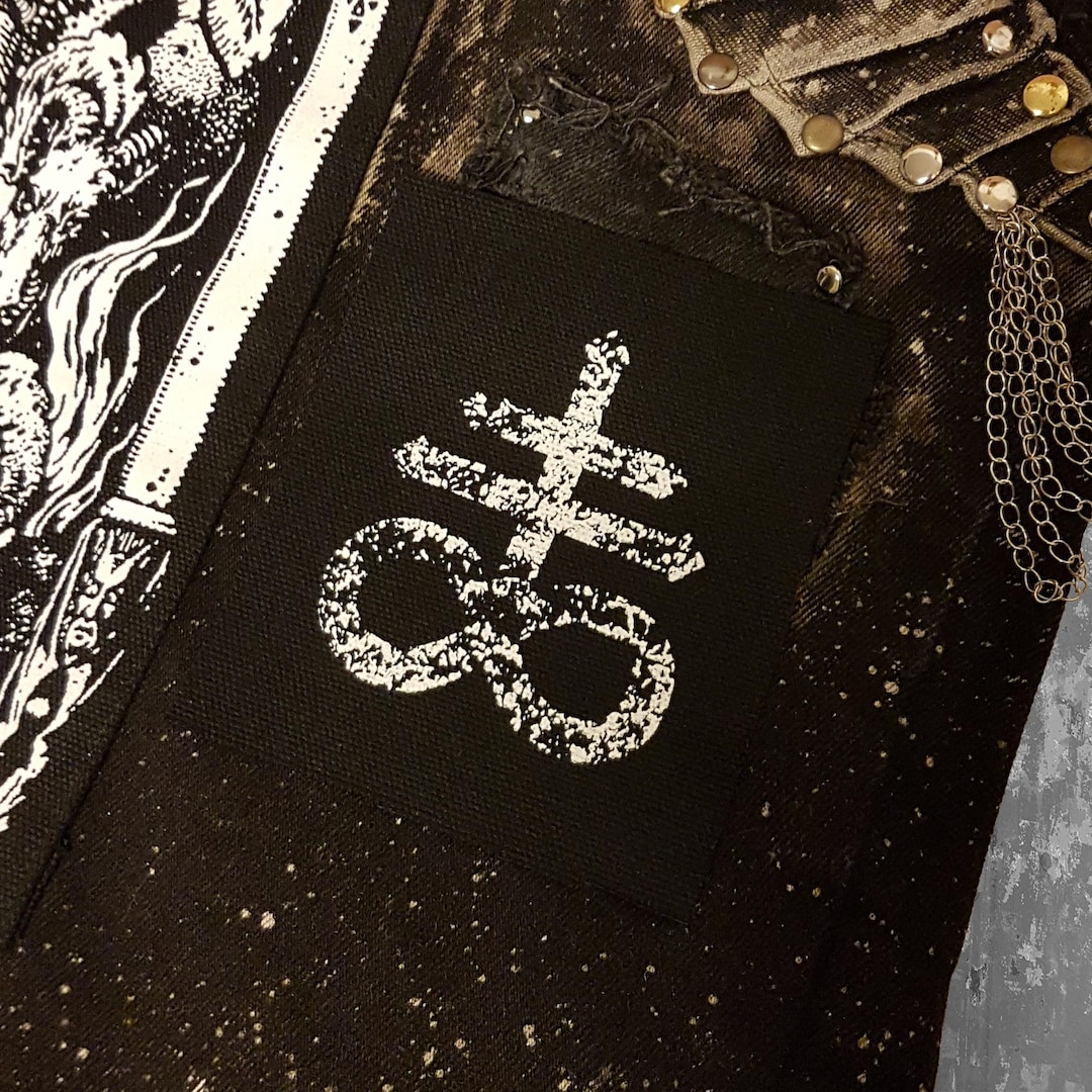 Leviathan Cross Screen Printed Patch Horror Punk Black Metal Goth ...