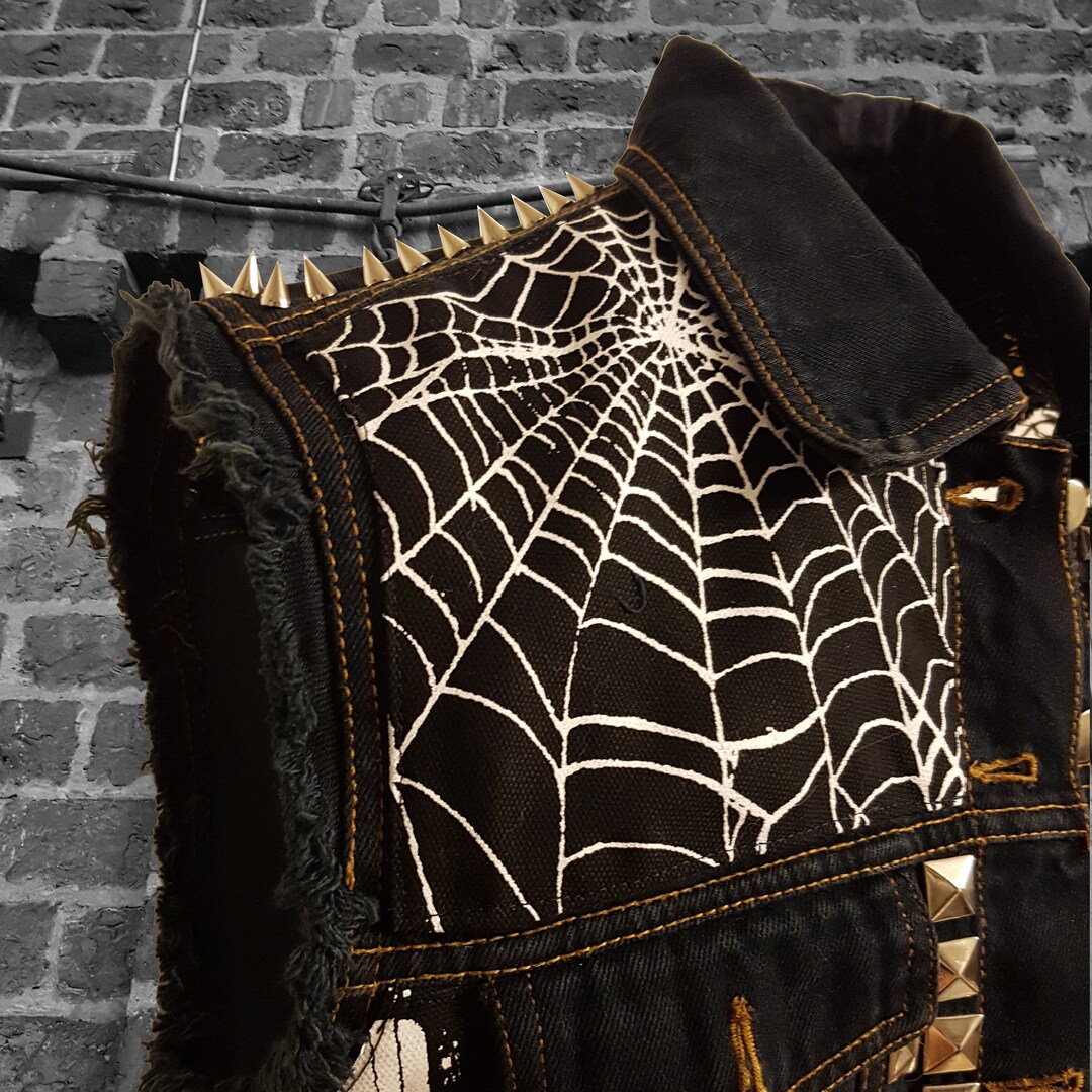Spider Web Patch Screen Printed Patch Horror Punk Black Metal - Etsy