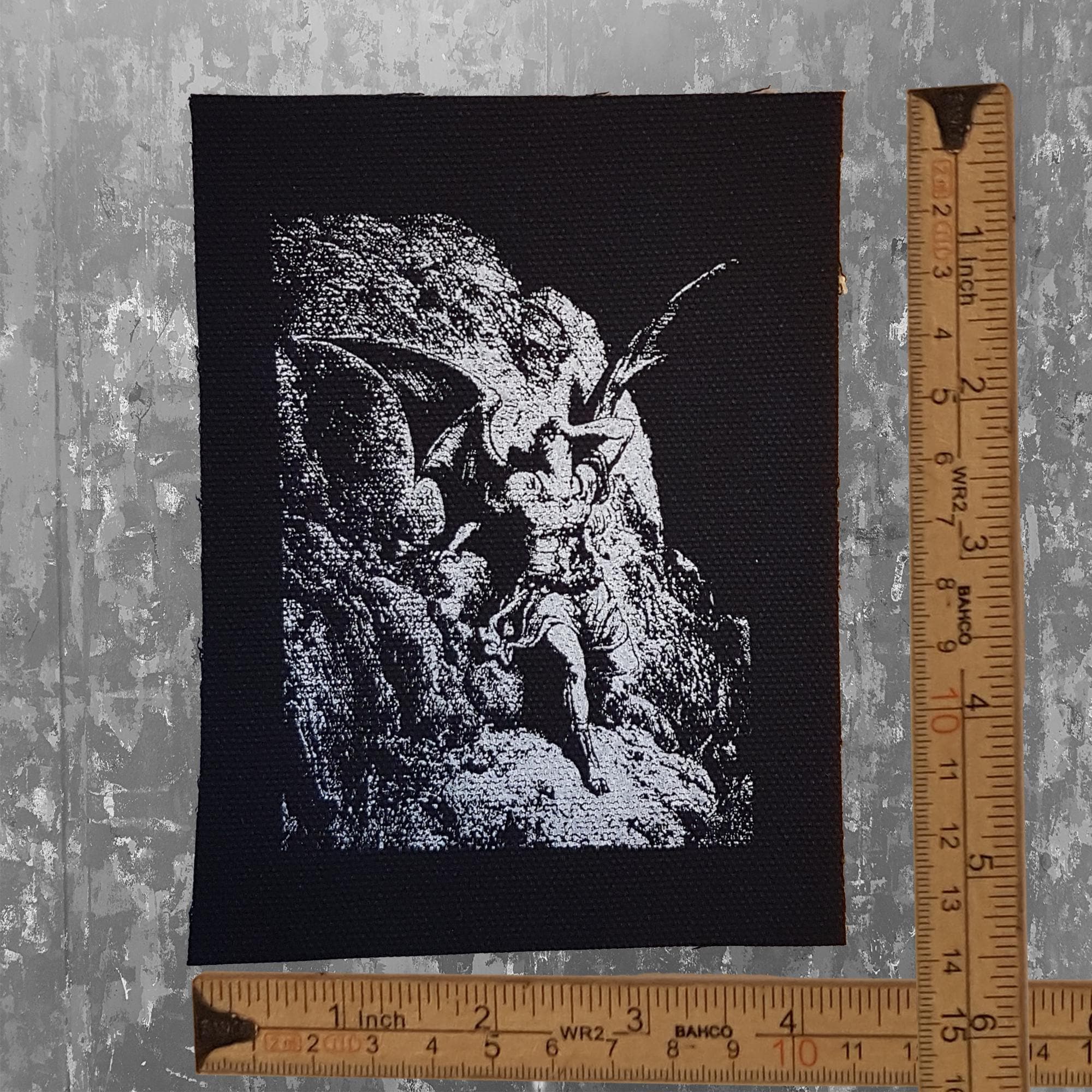 Satan by Gustave Doré Screen Printed Patch Horror Punk Black Metal Goth ...