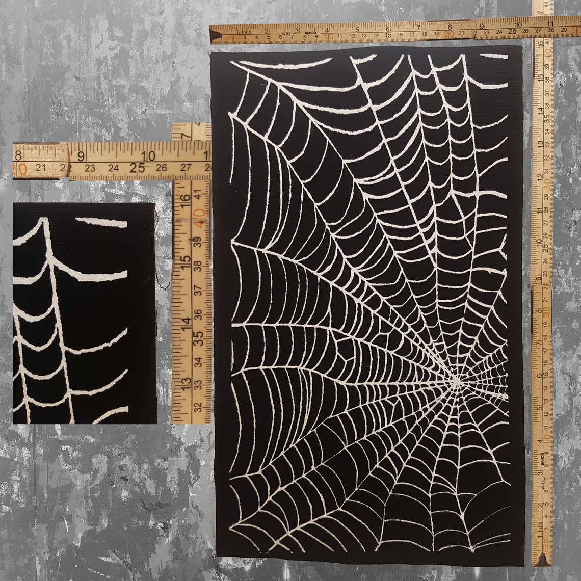 Spider Web Patch Screen Printed Patch Horror Punk Black Metal - Etsy