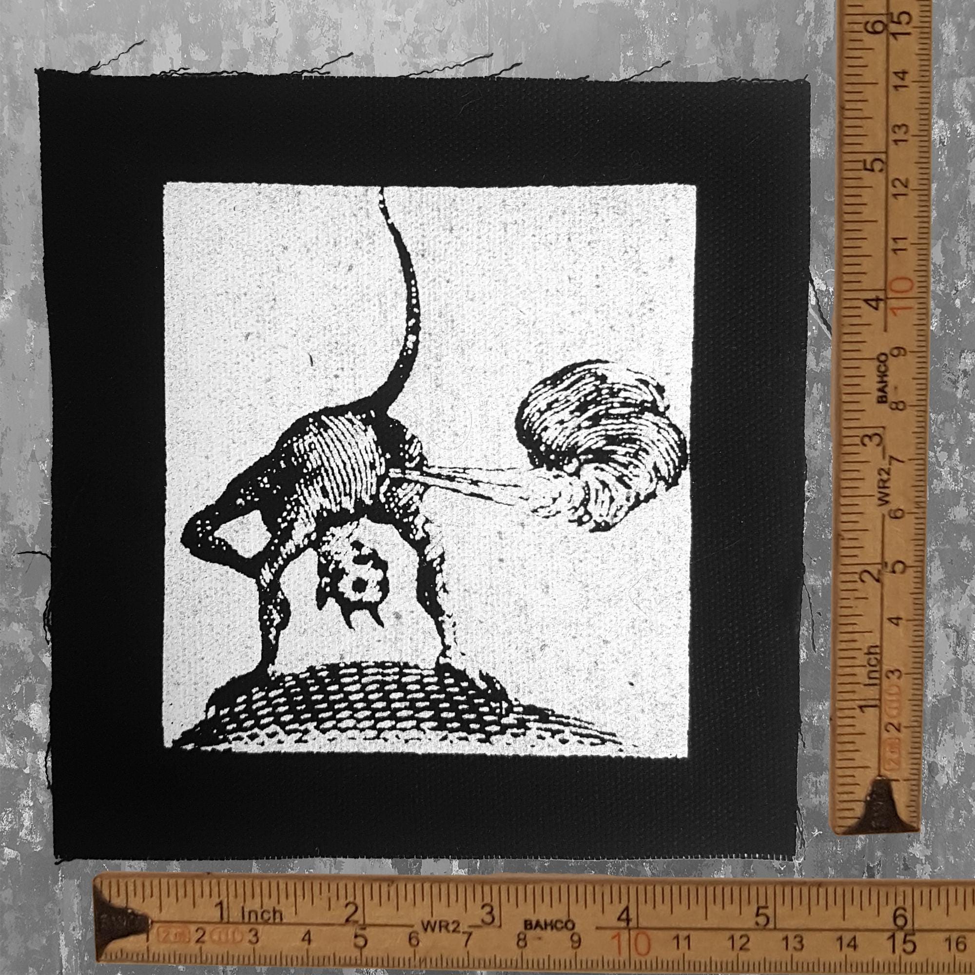 Farting Demon Screen Printed Patch Horror Punk Black Metal Goth Occult ...