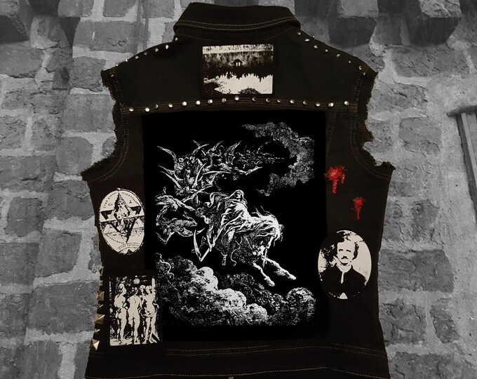 Death on the Pale Horse Back Patch Screen Printed Horror Punk Black ...