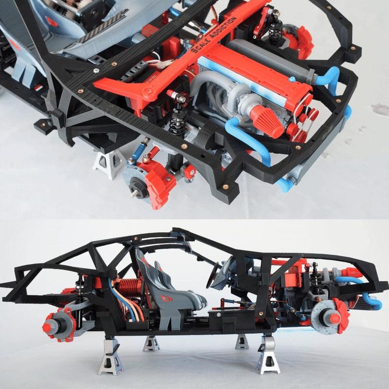 3D Printed 1:8 Scale RC Car With 2JZ Engine - Customizable Chassis - Etsy