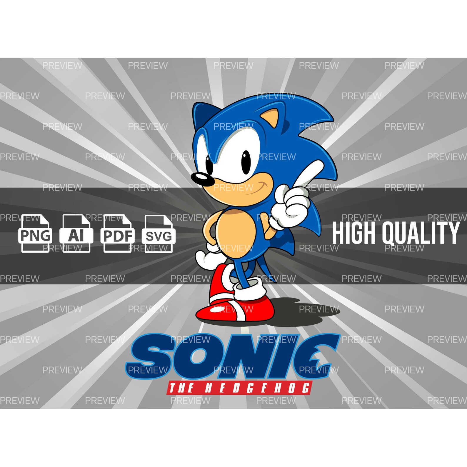 SONIC I Vector Svg Png Pdf - Etsy