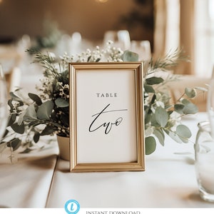 Table Numbers Template, Wedding Table Number, Modern Table Numbers ...