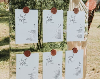 5x7 Wedding Seating Chart Template Calligraphy, Elegant Seating Plan ...