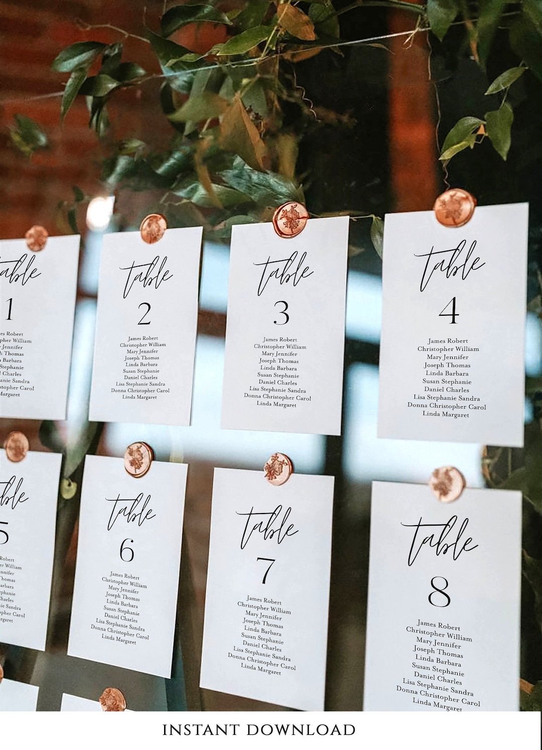 4x6 Wedding Seating Chart Template, Seating Cards, Elegant Seating Plan ...