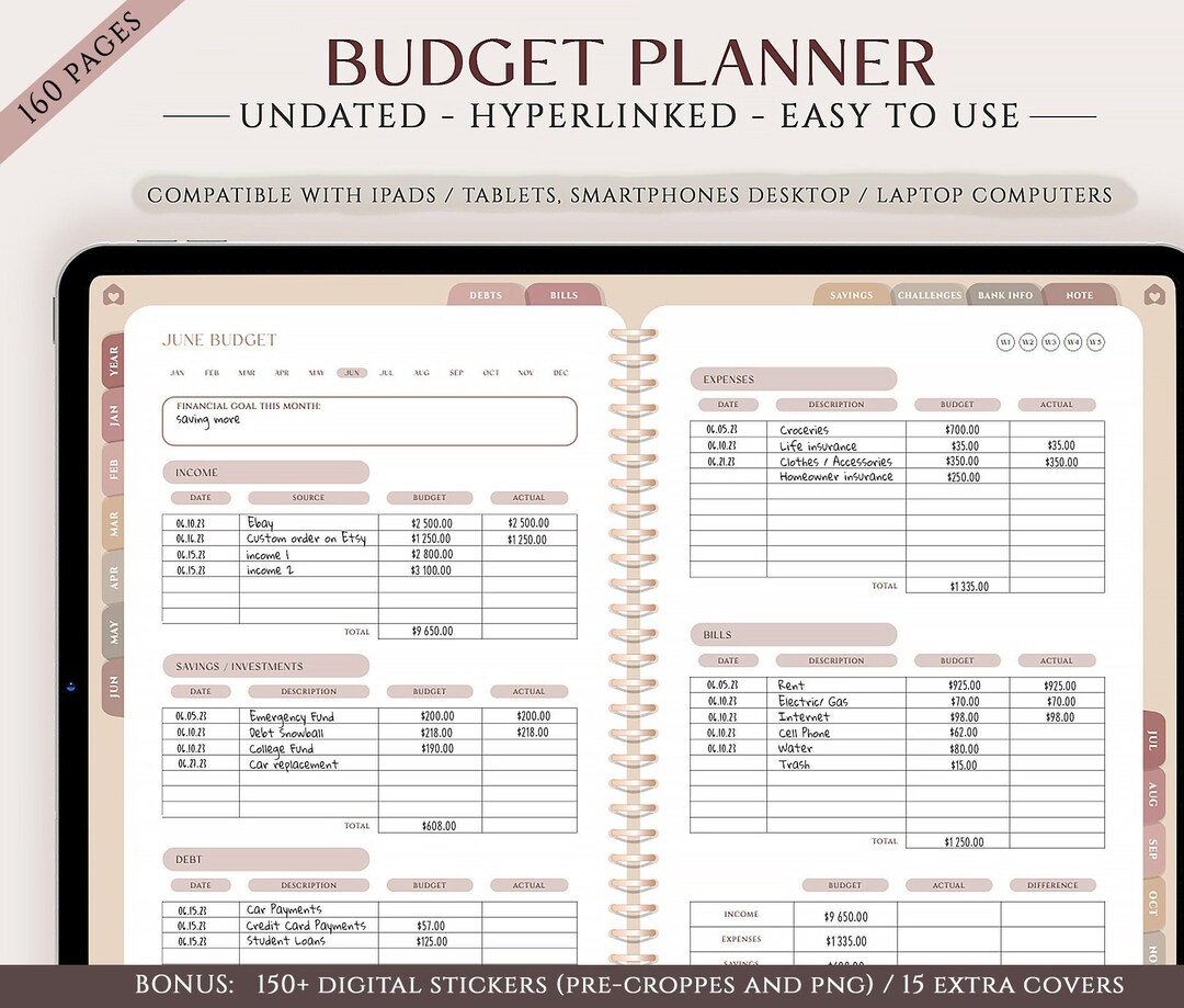 Digital Budget Planner, Paycheck Budget, Budget Planner, Budget Planner ...