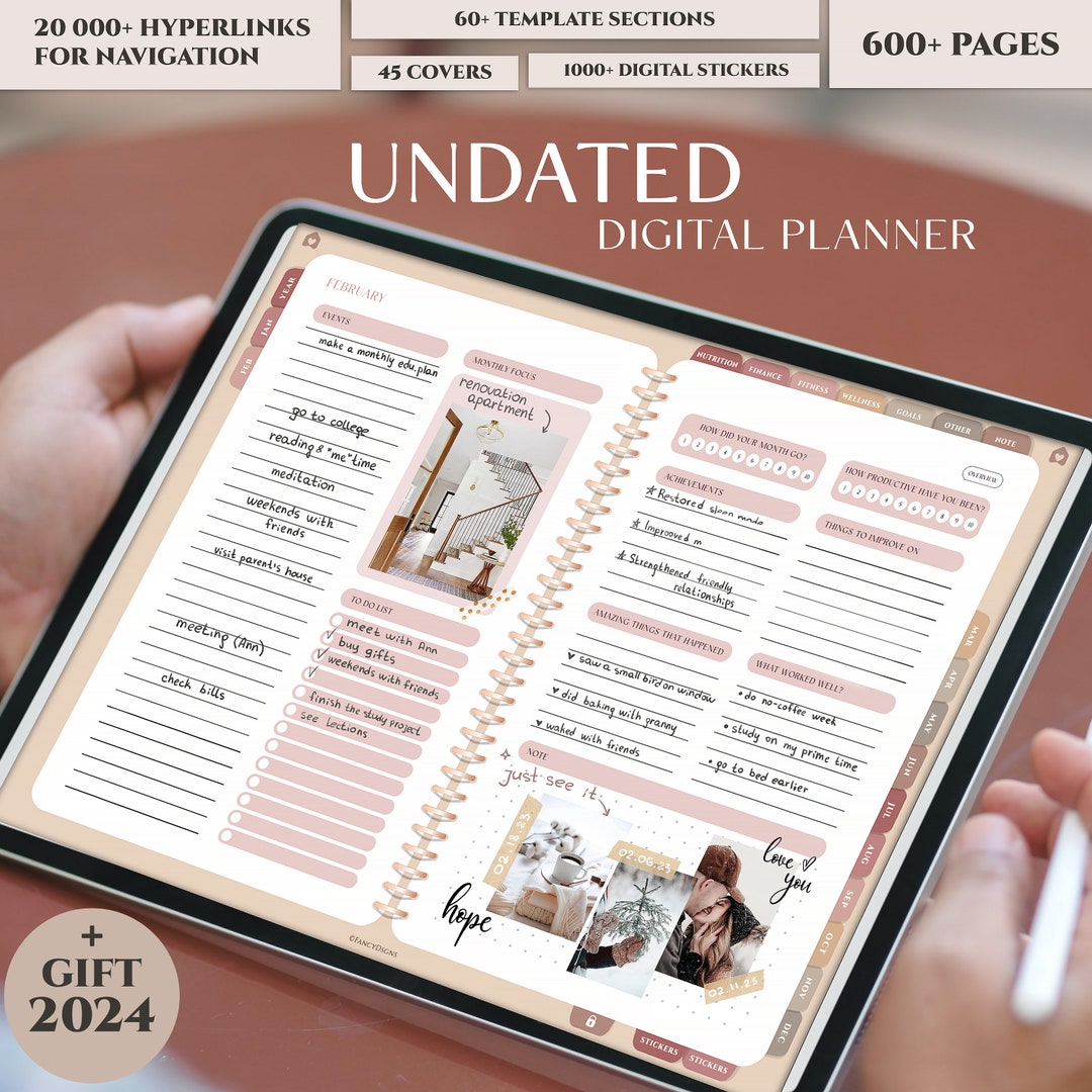 Undated Digital Planner 2025, Goodnotes Planner, iPad Planner, Adhd ...