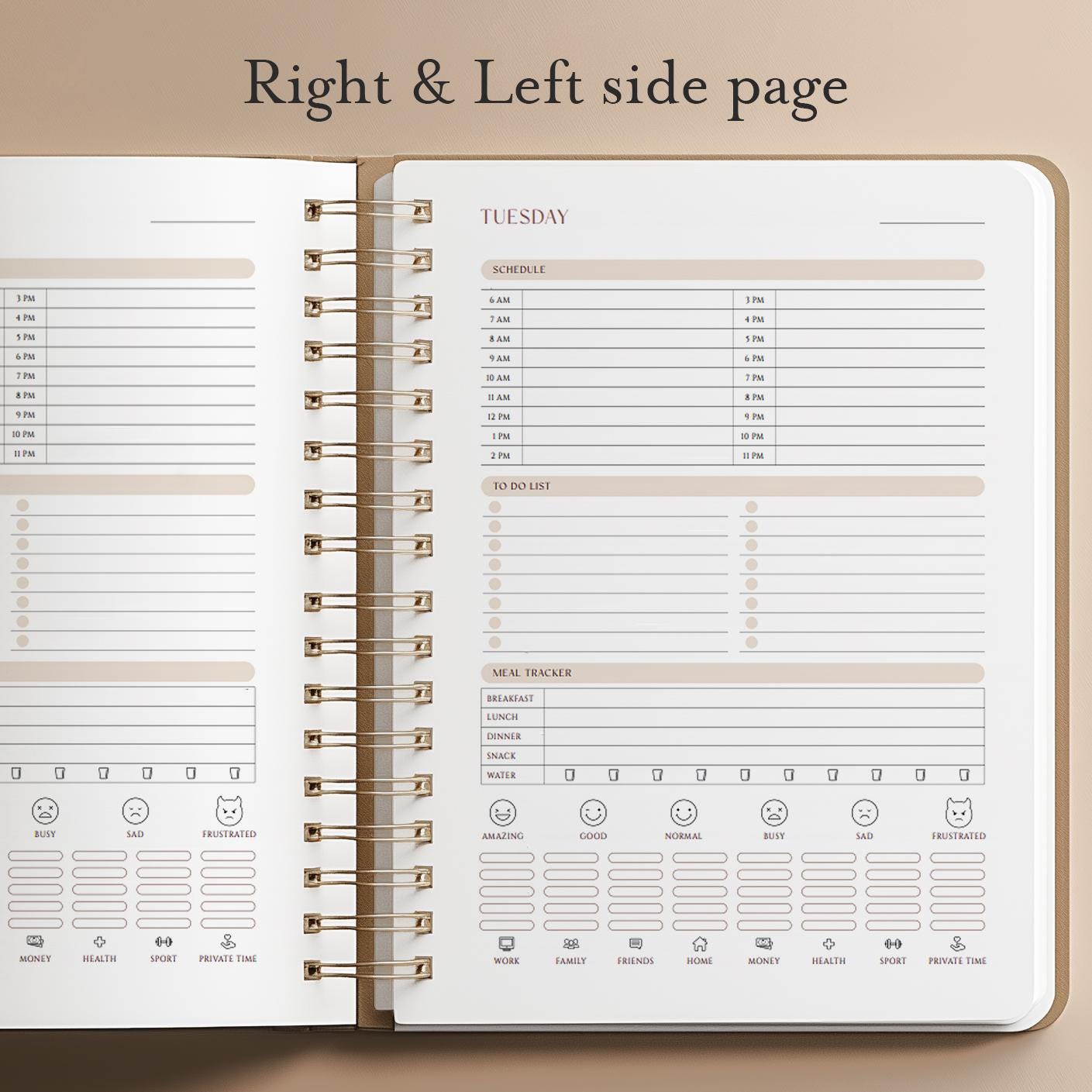 Daily Planner Day Planner Work Planner Weekly Planner Hourly Planner ...
