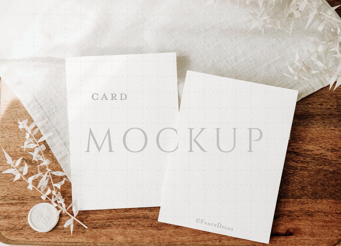 Program Mockup, Wedding Program Mockup, Folded Program Mockup, Blank ...