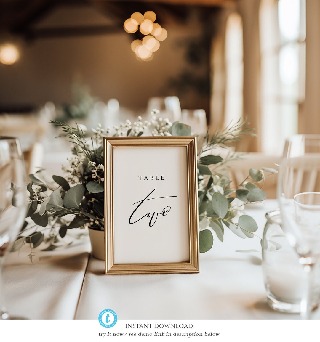 Table Numbers Template, Wedding Table Number, Modern Table Numbers ...