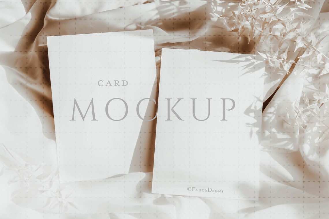 Program Mockup, Wedding Program Mockup, Folded Program Mockup, Blank ...