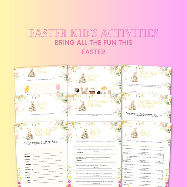 Egg-cellent Easter Fun: Printable Activity Sheet Set - Etsy